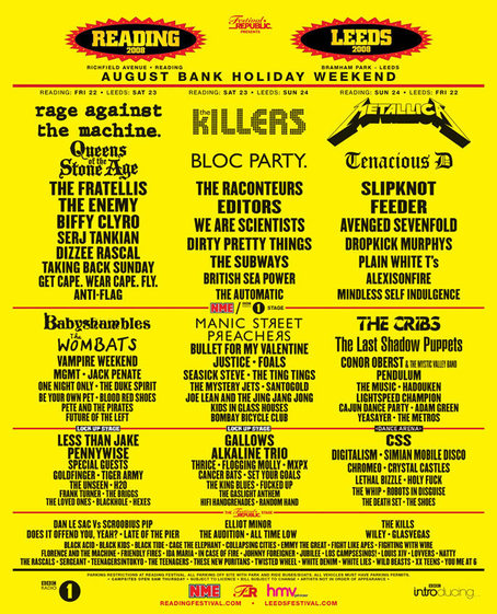 Reading Festival 2008 Reading Line-up, Photos & Videos Aug 2008 – Songkick